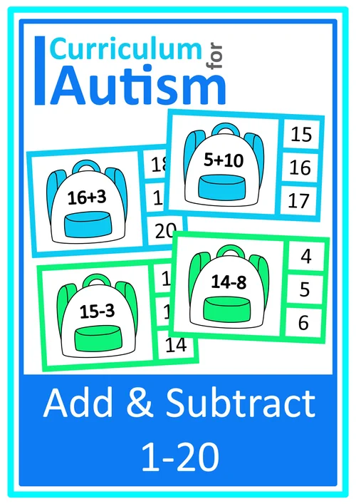Addition 10-20 Cut Paste Worksheets Autism Special Education Resource ...