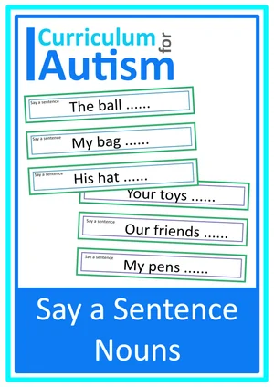 Speaking in Sentences Using Verbs Prompts Autism Special Education ...