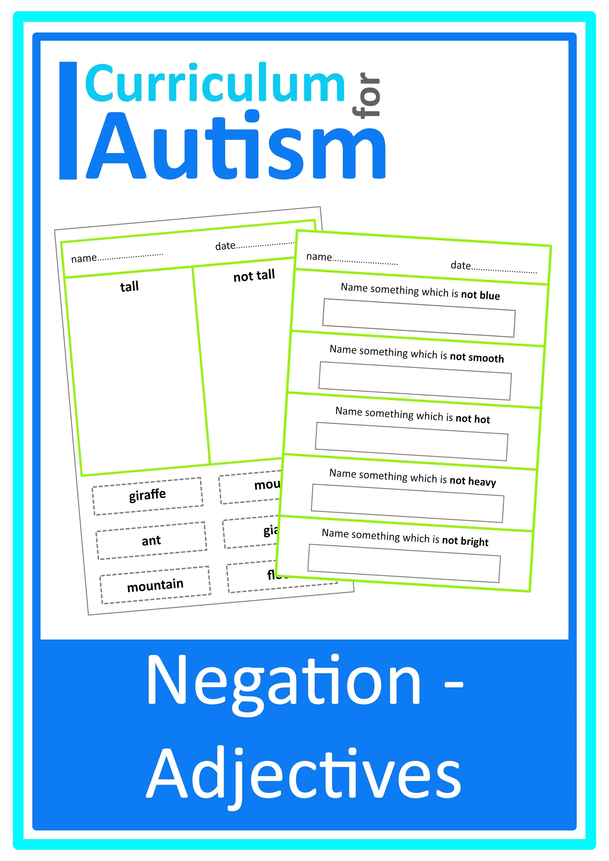 Word Association Vocabulary Worksheets Autism Special Education ...
