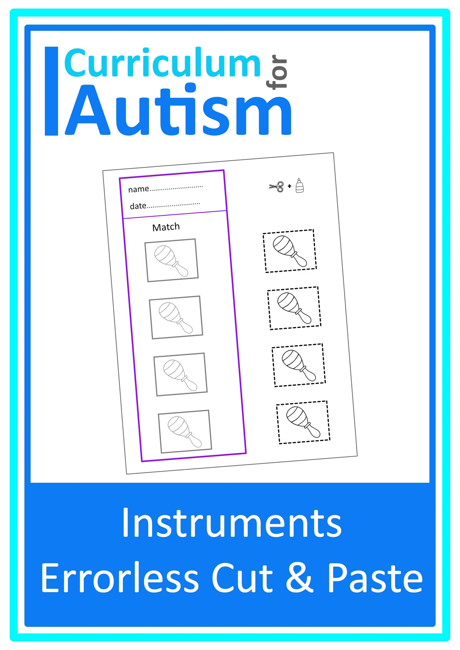 Scissor Skills Worksheets Autism Special Education Classroom Homeschool ...