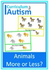 More or Less Comparing Groups of Numbers Clip Cards Autism Special ...