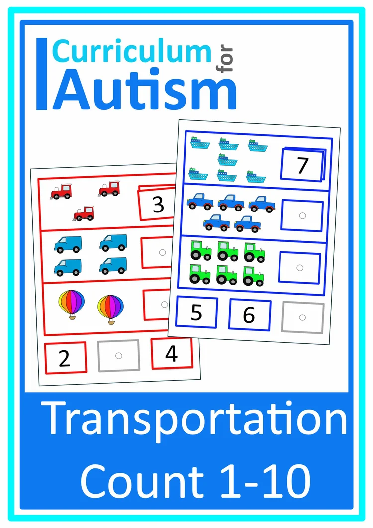 Count 1-10 Ocean Theme Worksheets Autism Math Special Education ...