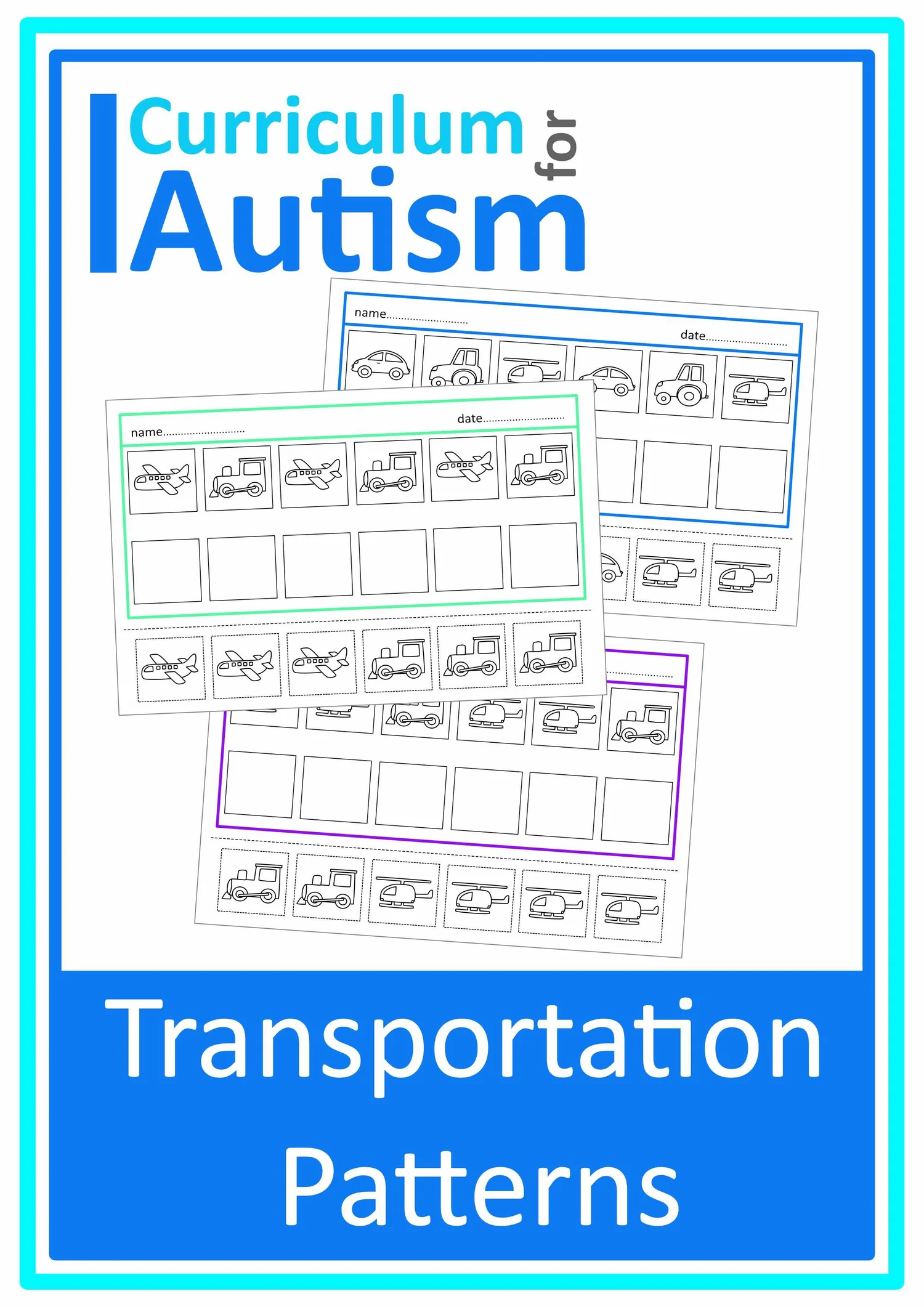 Autism Color & Pattern Matching Caterpillar Clip Cards Special Ed ...