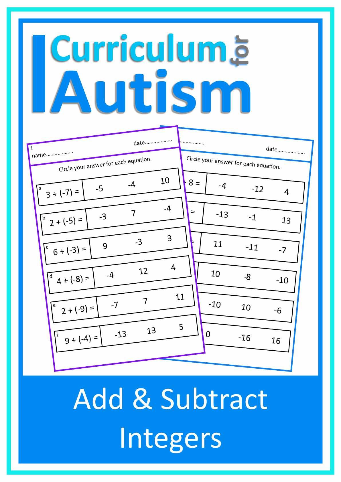 Integers Addition, Subtraction, Multiplication & Division Cards ...