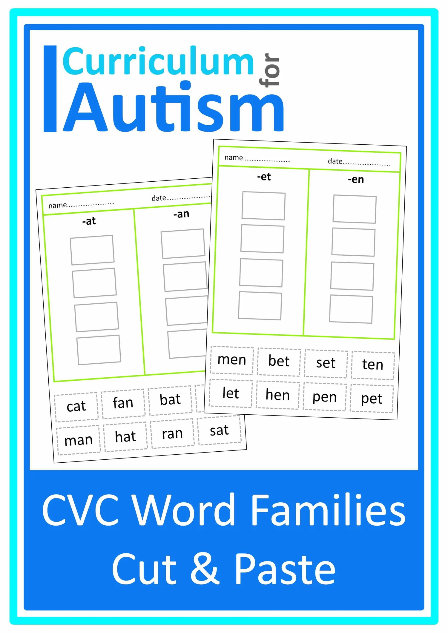 Consonant Blends Phonics Worksheets Autism Special Education Classroom ...