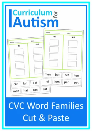 Consonant Blends Phonics Worksheets Autism Special Education Classroom ...