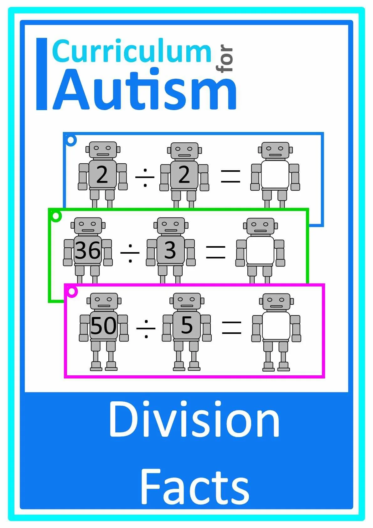 Multiply & Divide by 10 Large Print Worksheets Autism Special Education ...