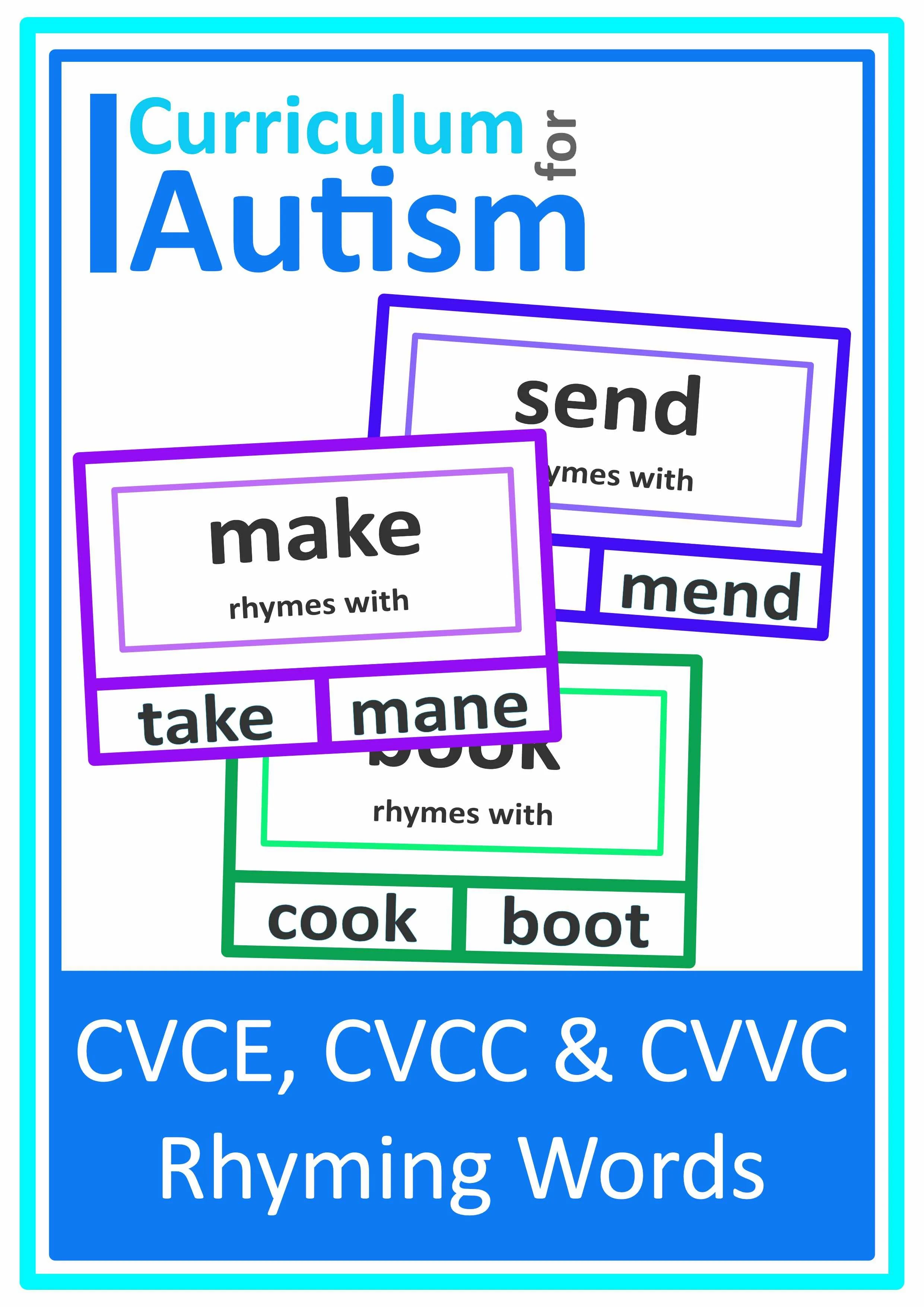 Phonics Vowel Teams Word Cards Autism Special Education Resource ...