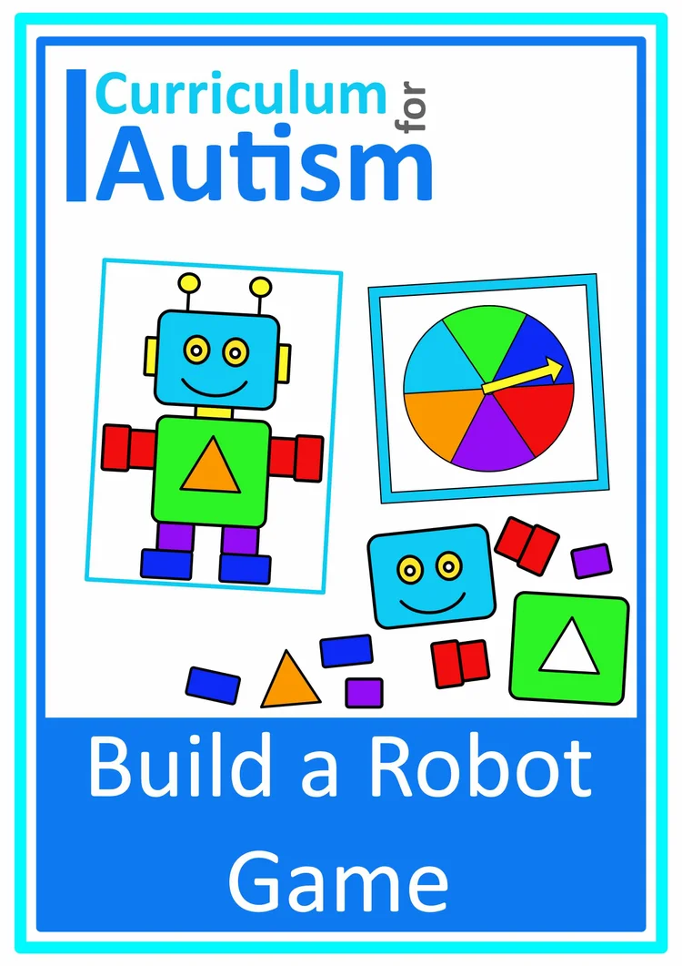 Robot Colors & Shapes Match Card Game Autism Special Education ...