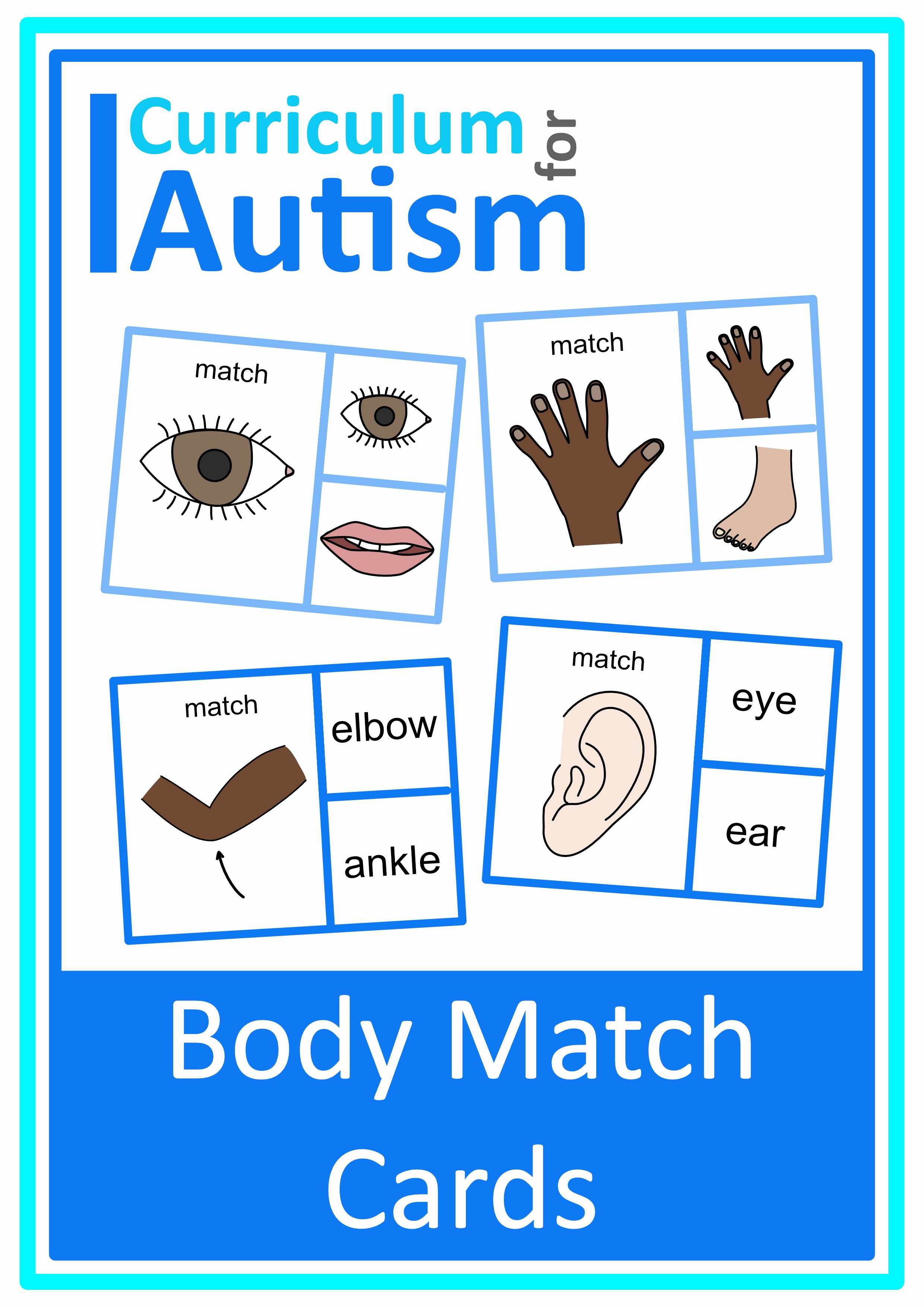 Identifying Body Parts Pointing To Pictures Cards Autism Special ...