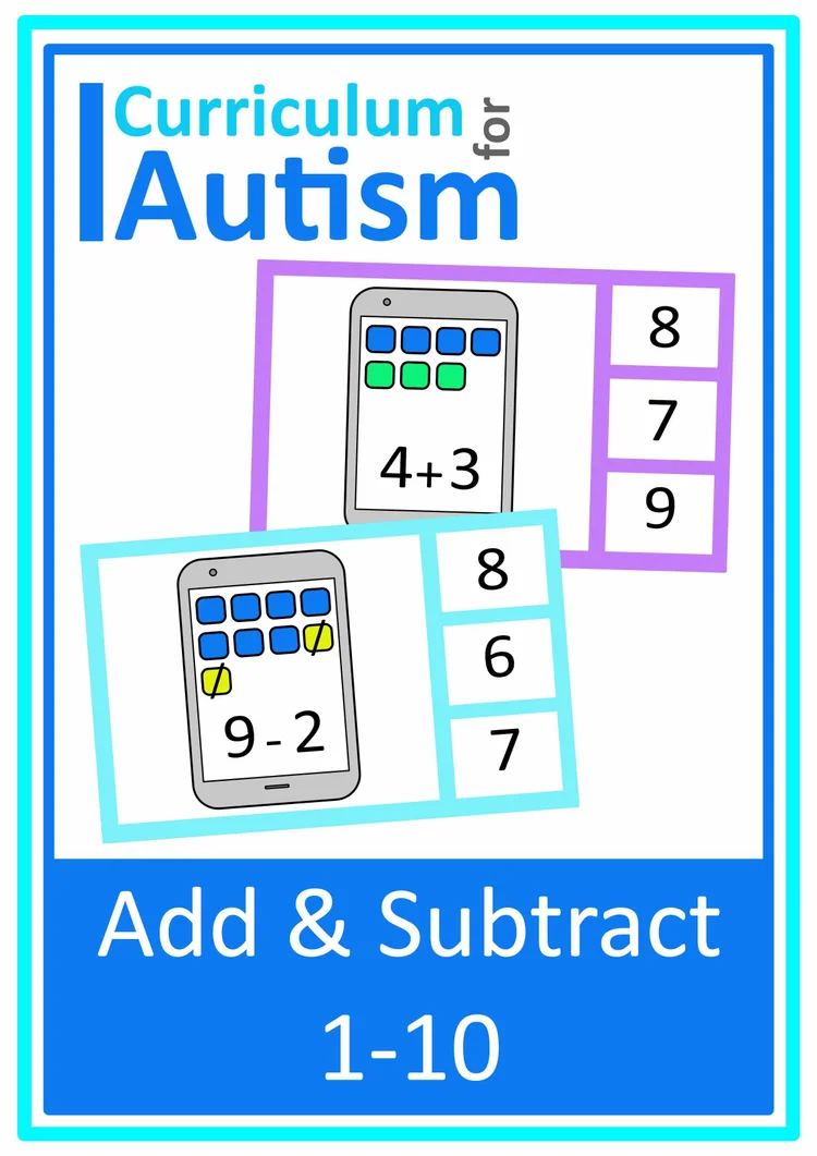 Add and Subtract to 20 Worksheets & Cards Autism Special Education ...