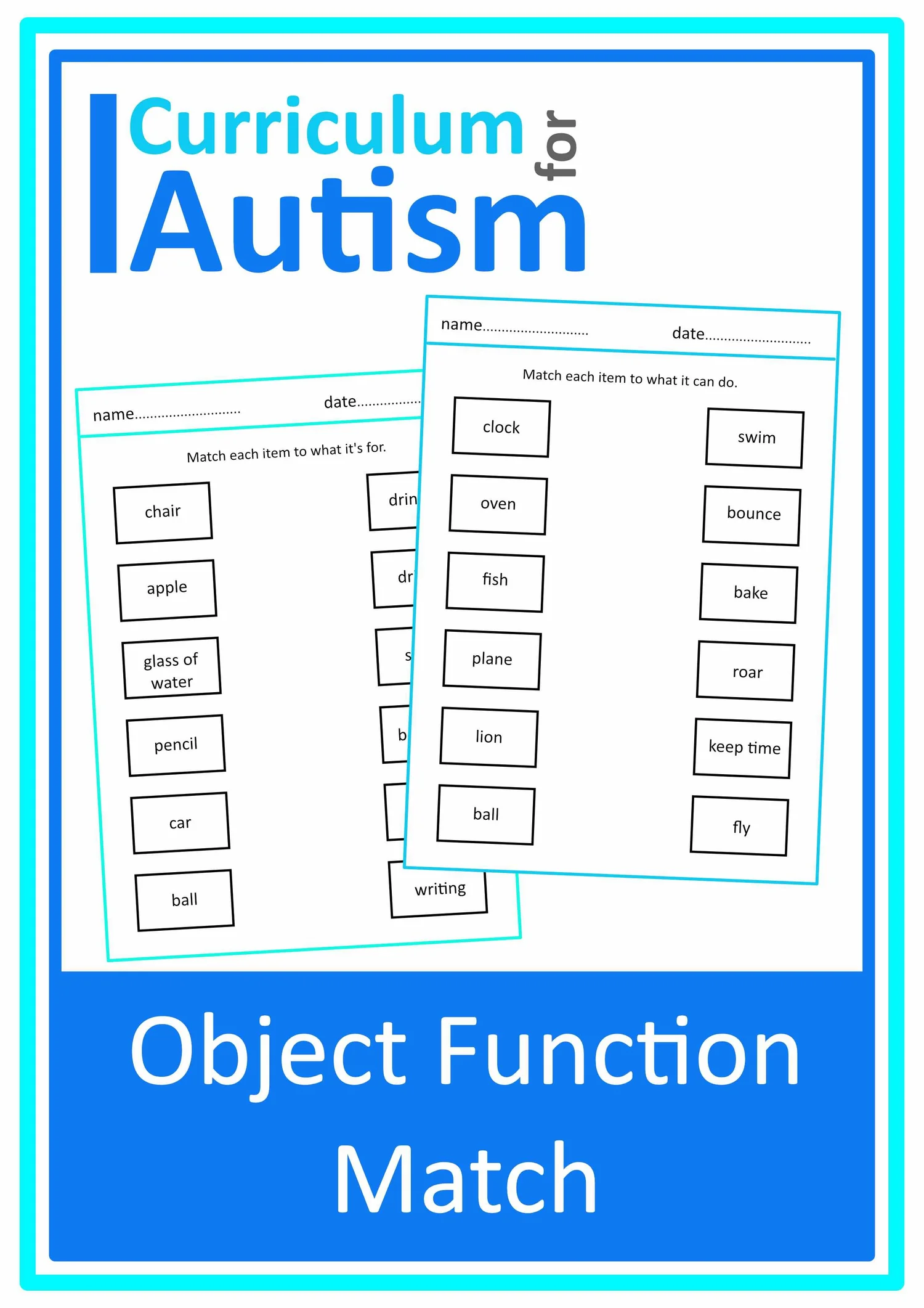 Object Function Picture Classifying Cards Autism Special Education Speech Therapy — Curriculum ...