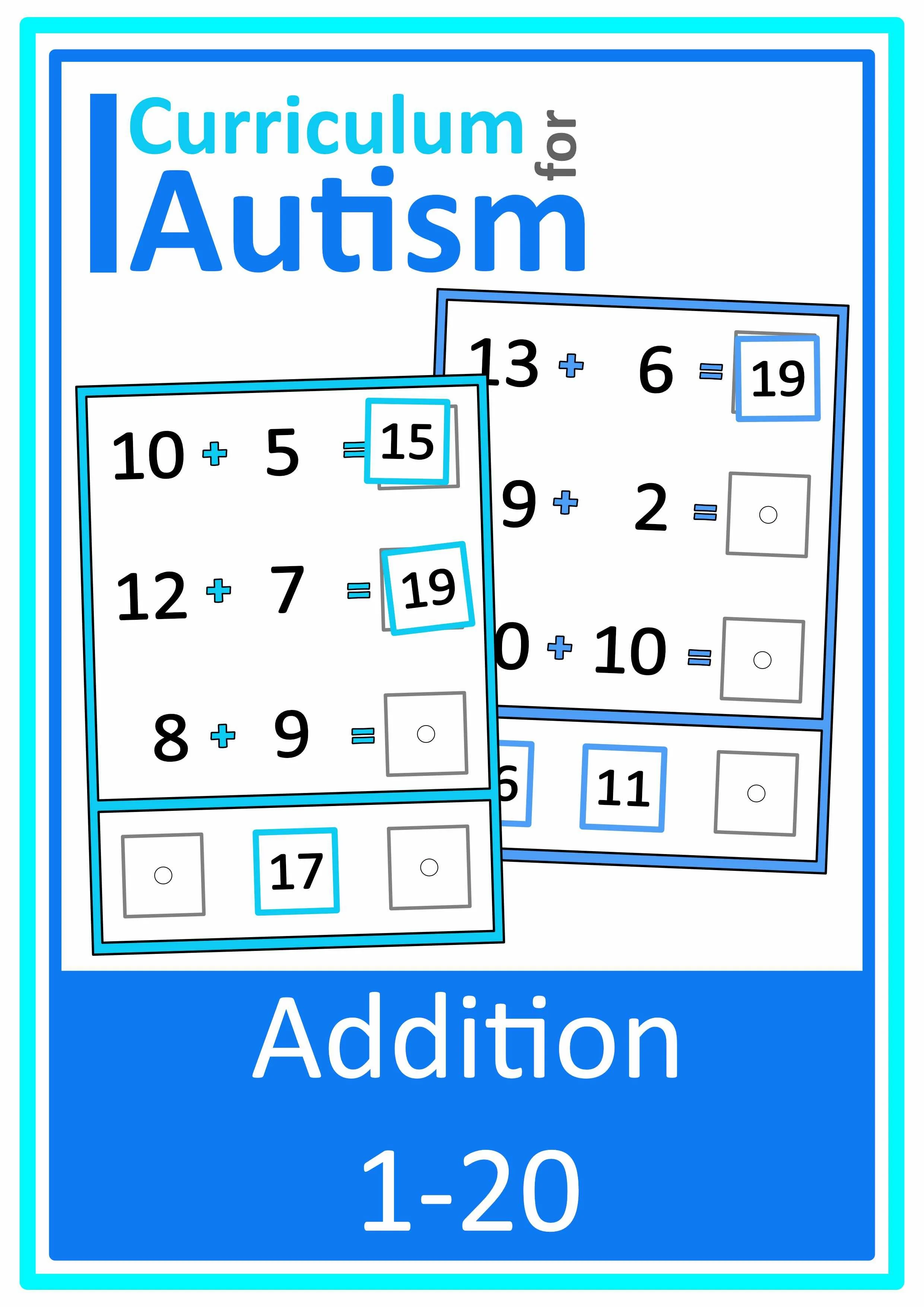Making 10 by Addition Cards & Worksheets Autism Special Education ...