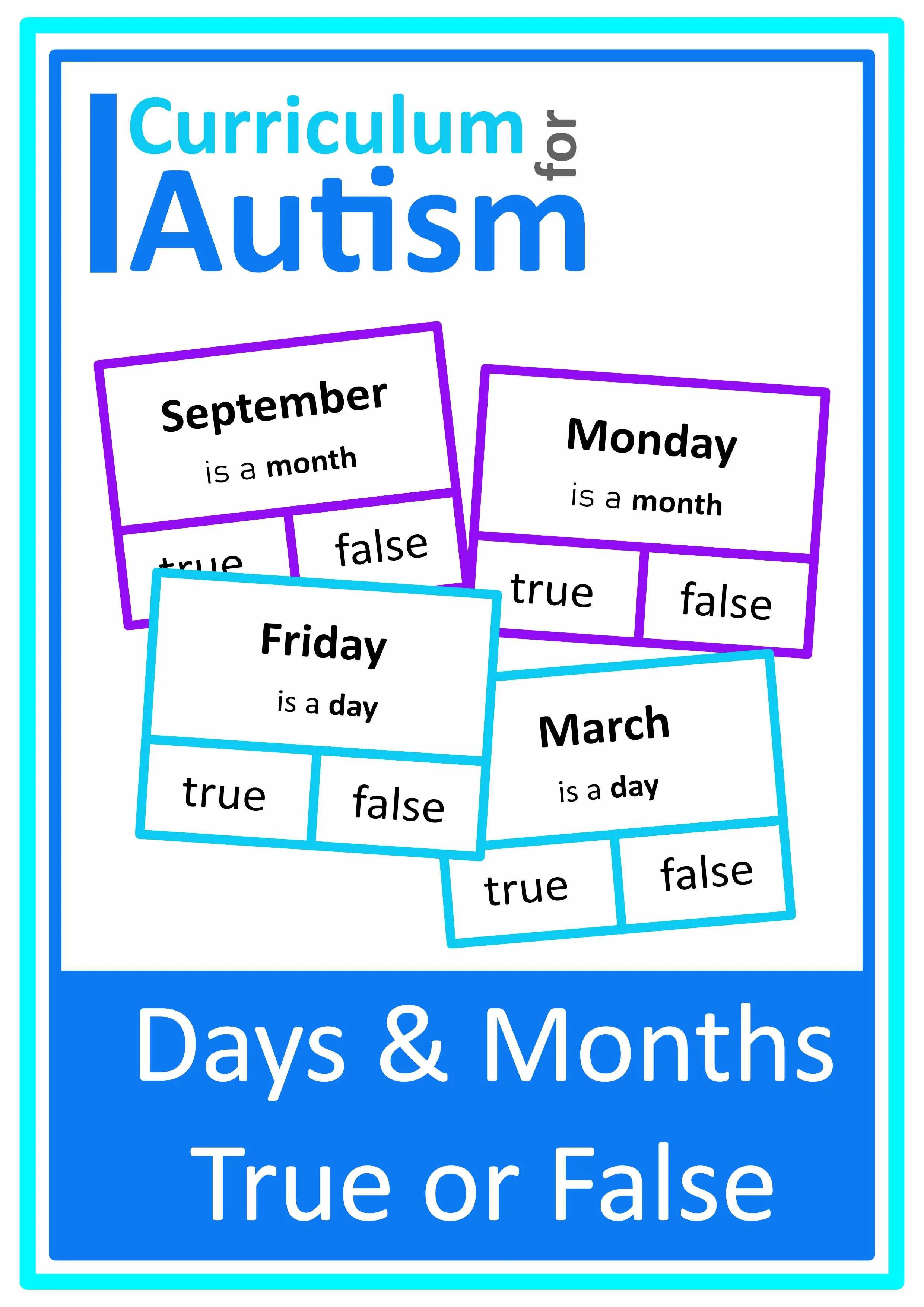 Calendar Skills Days & Months Facts Games Autism Special Education Life ...