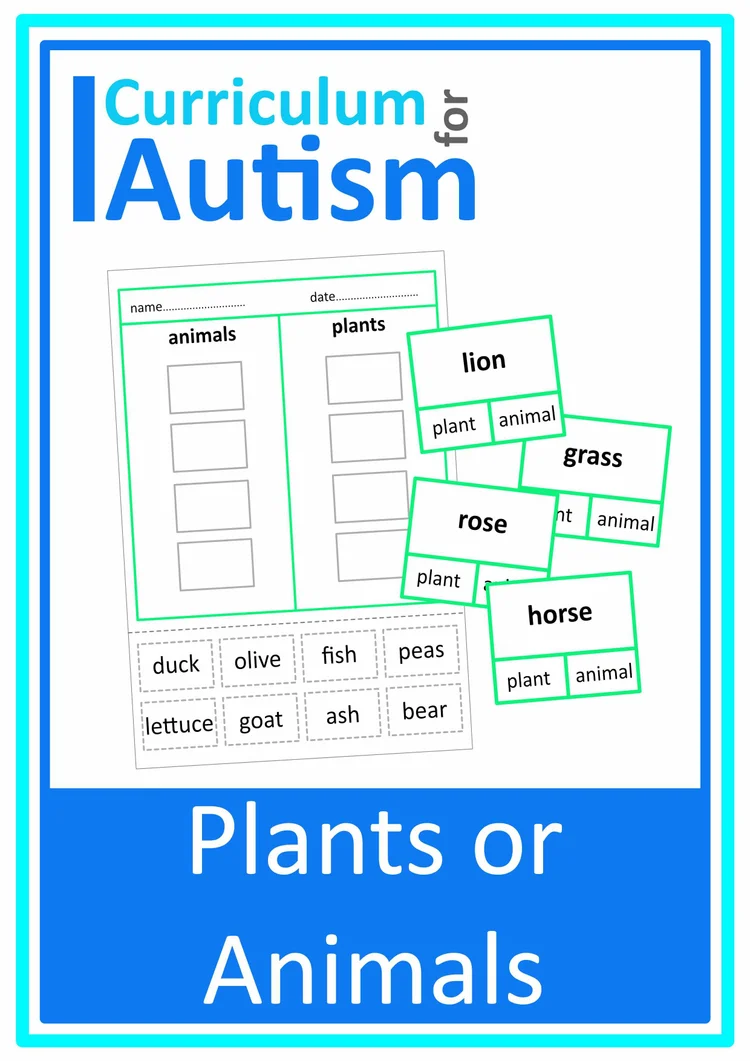 Classifying Animals Cards & Worksheets Autism Special Education ...