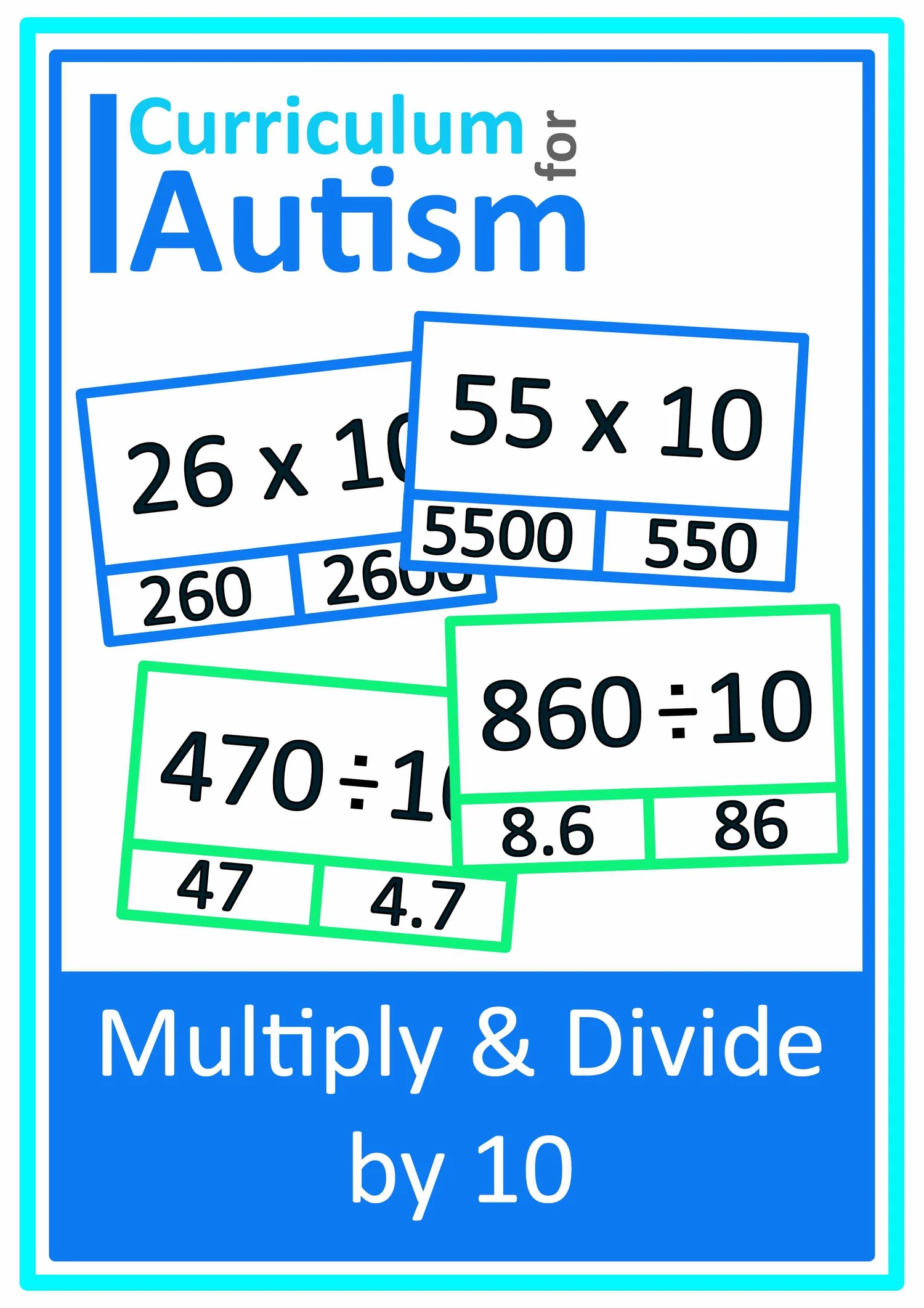 Multiplication Facts Times Tables Robot Cards Autism Special Education ...