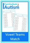Autism Phonics Vowel Teams Cards Special Education Classroom Homeschool ...