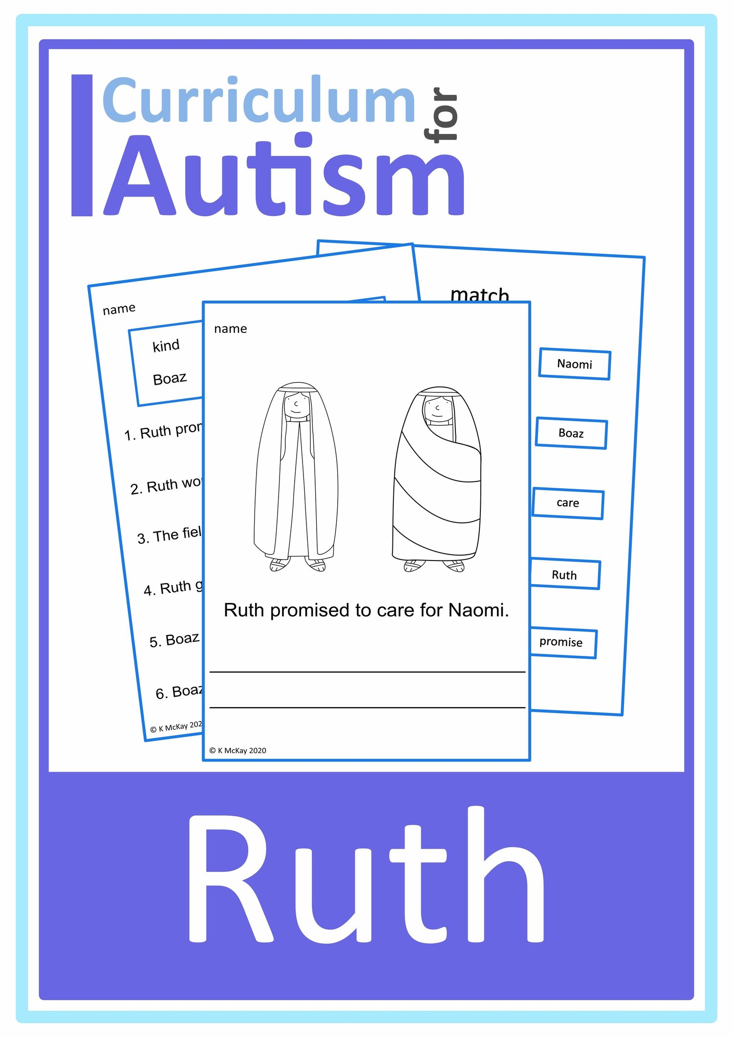 Bible Characters Read the Clues Cards Autism Special Needs Sunday ...