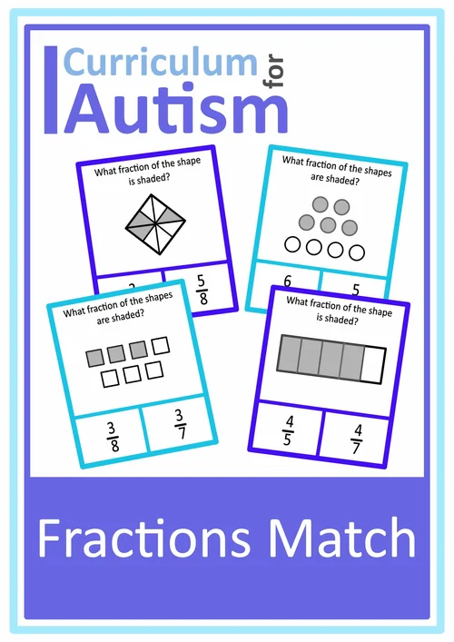 Simple Fractions of Shapes Folding Books Autism Special Education ...