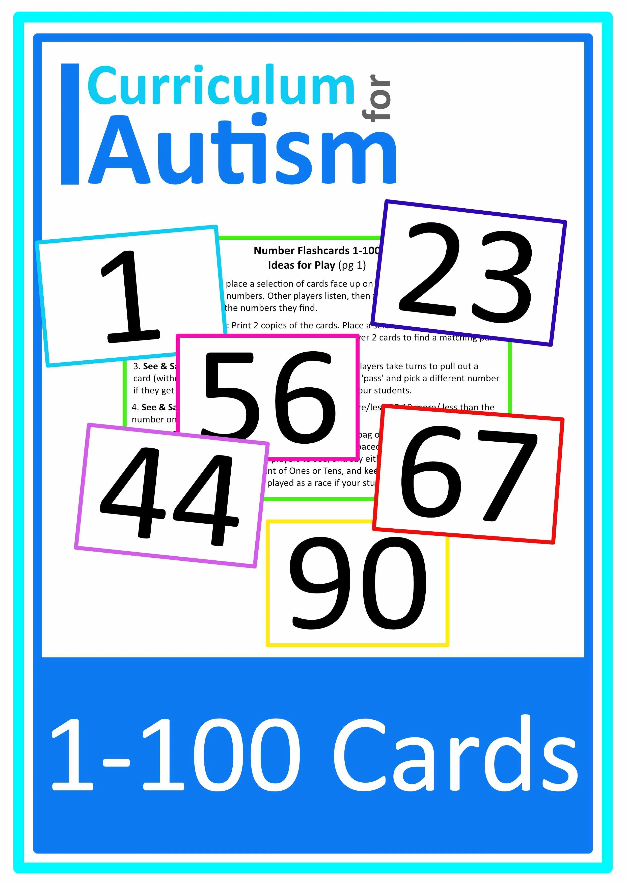 Number Order Before After 1-100 Worksheets Autism Special Education ...