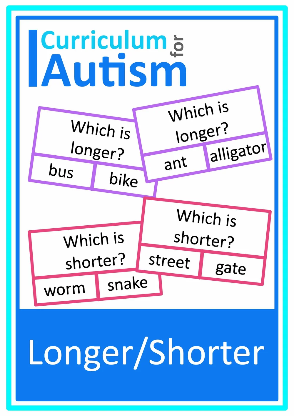 Taller or Shorter Introducing Measurement Clip Cards Autism Special ...