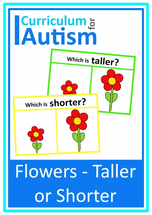 Taller or Shorter Measurement Task Cards Autism Self Contained Special ...