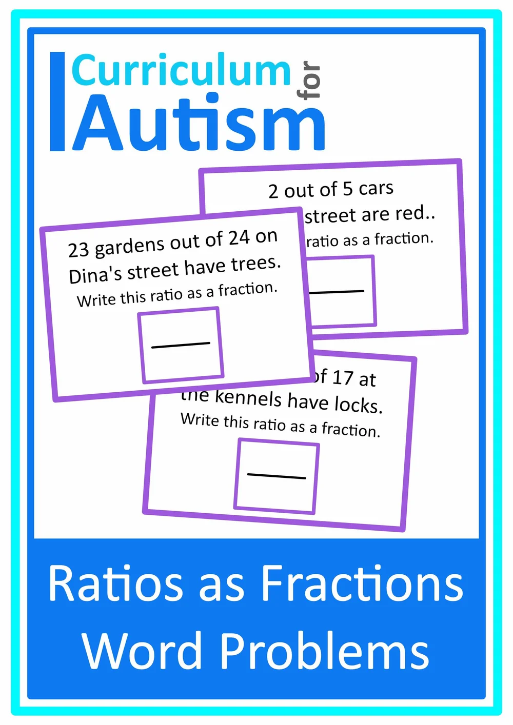 Adding Fractions with Scaffolding Task Cards Autism Special Education ...