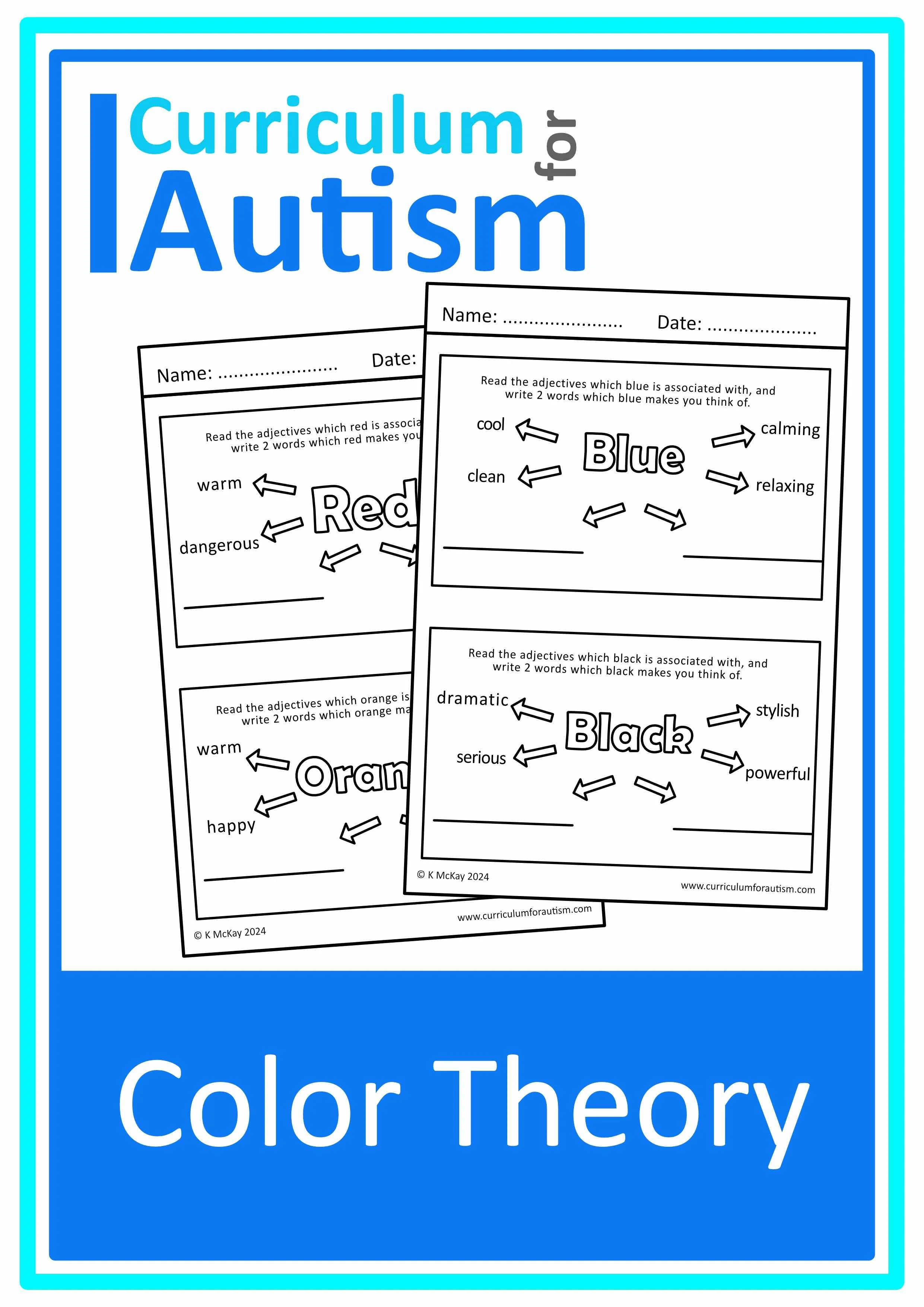 Primary, Secondary & Tertiary Colours Simple Worksheets Autism SEND ...