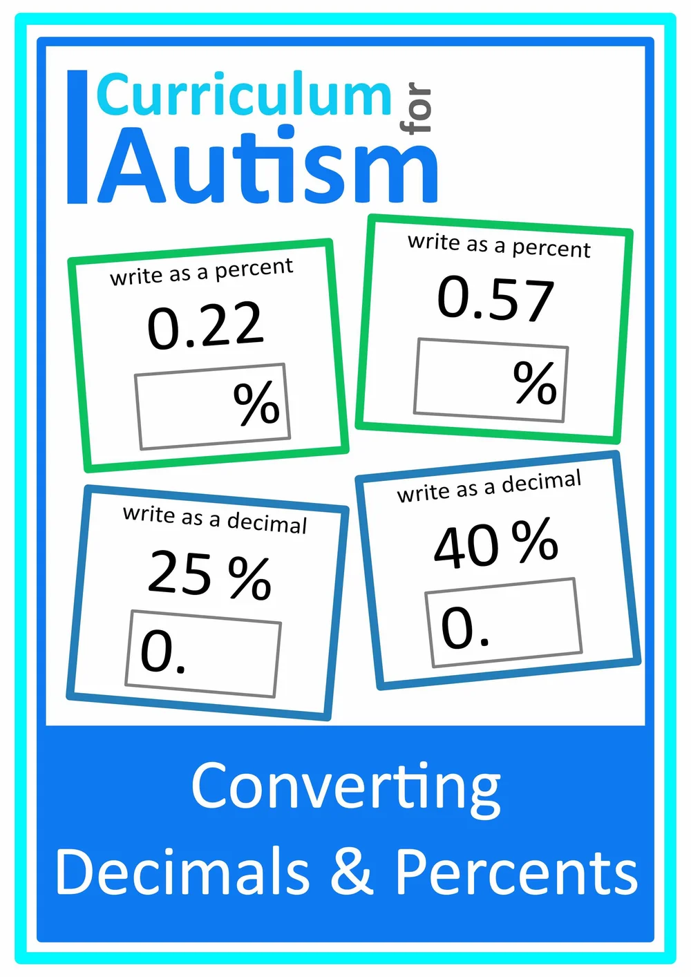 Add & Subtract Decimals Worksheets Autism Special Education Resource ...