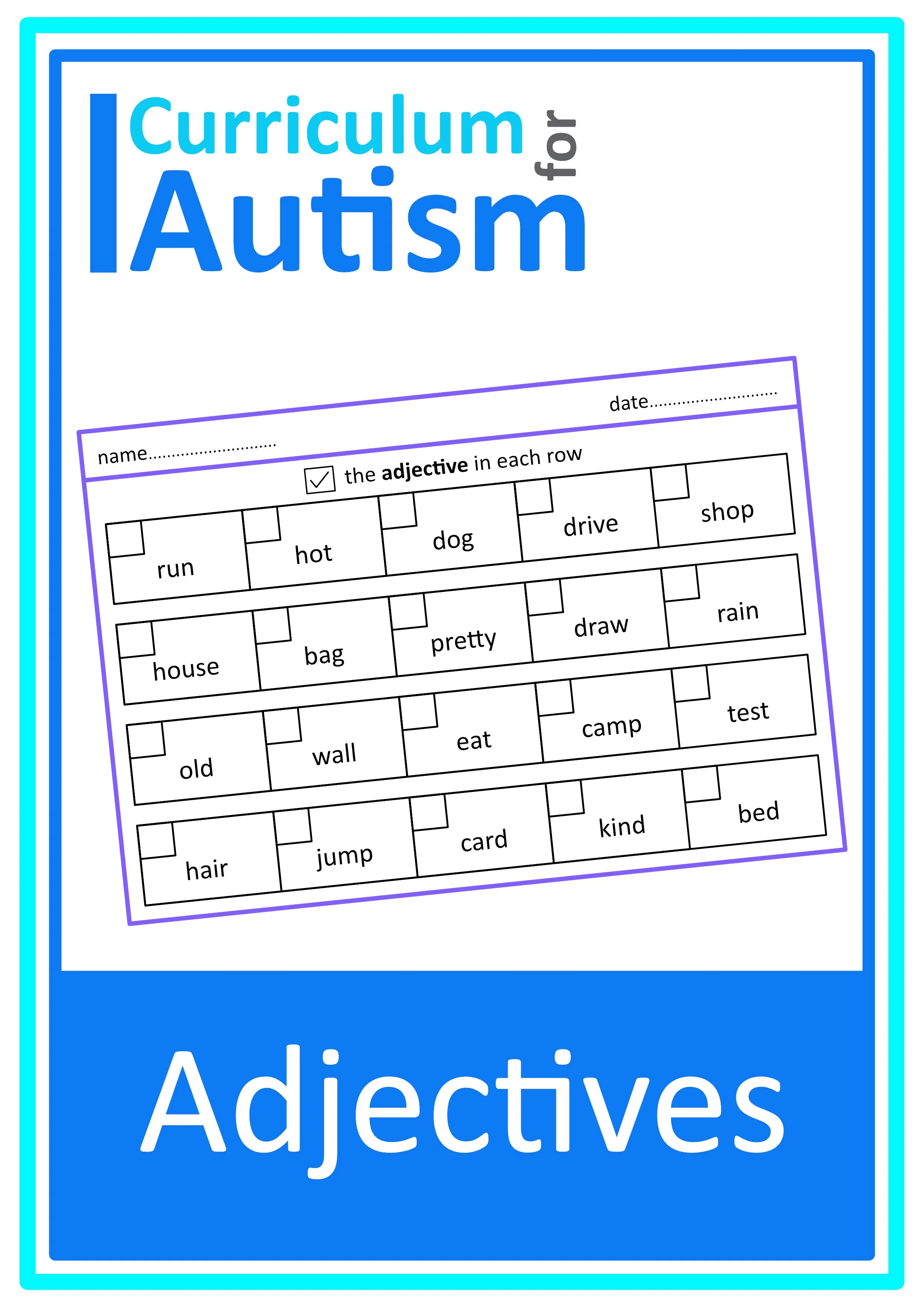 Comparatives Adjectives Worksheets Auytism Special Education Classroom ...