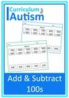 Addition & Subtraction in 10s to 100 Large Print Clip Cards Autism ...