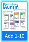 Addition 1-10 Large Print Worksheets & Cards Autism Special Education ...