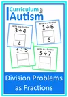 Fractions of Shapes Cut Paste Worksheets Autism Special Education ...