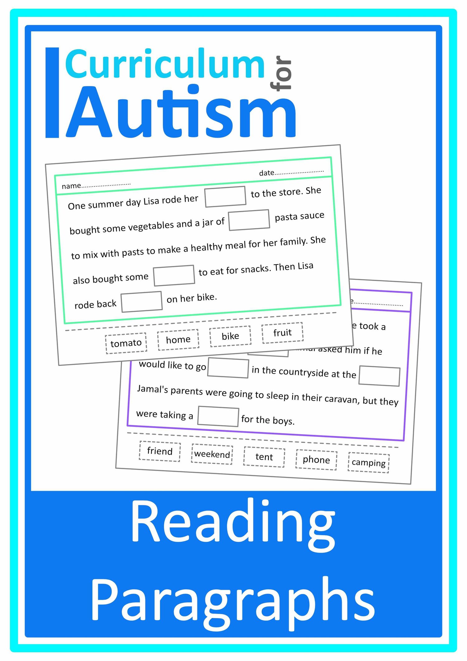 Simple Poems Reading Comprehension Worksheets Autism Special Education ...