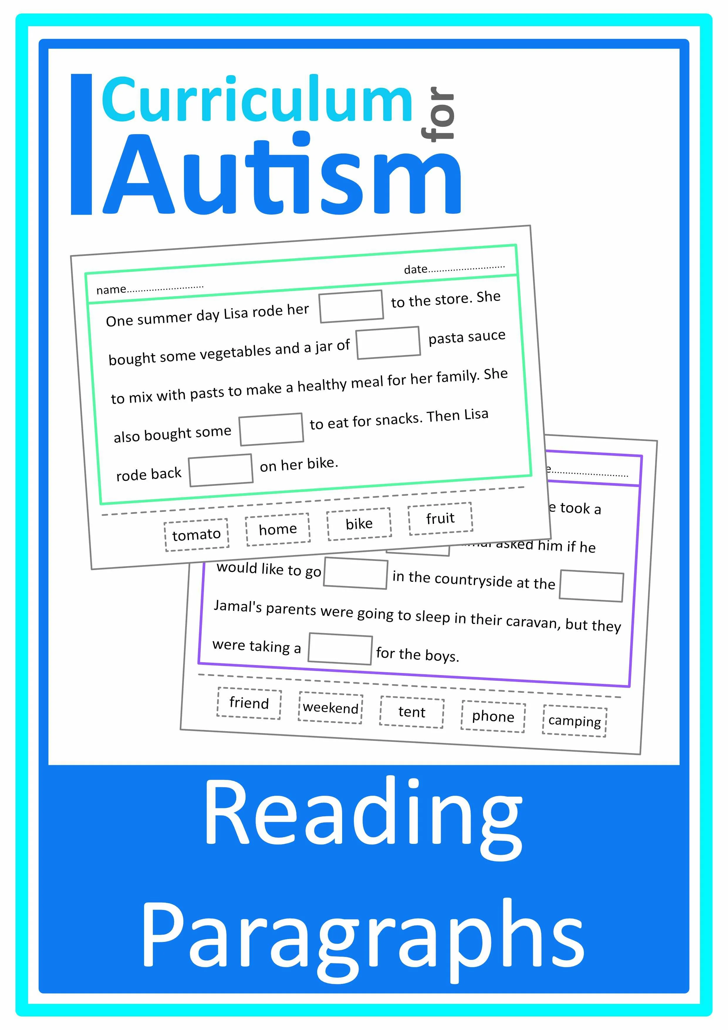 Reading Comprehension Worksheets Character Traits Short Passages Autism ...