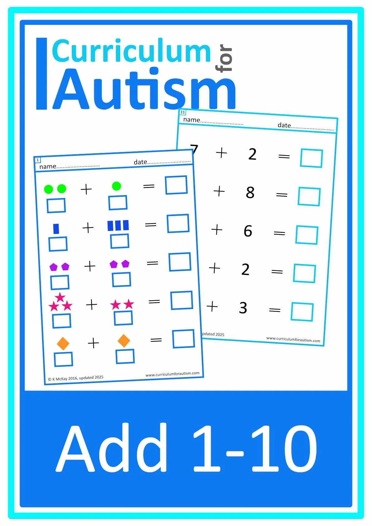 Addition 1-10 Visual Clip Cards Special Education Classroom Resource ...