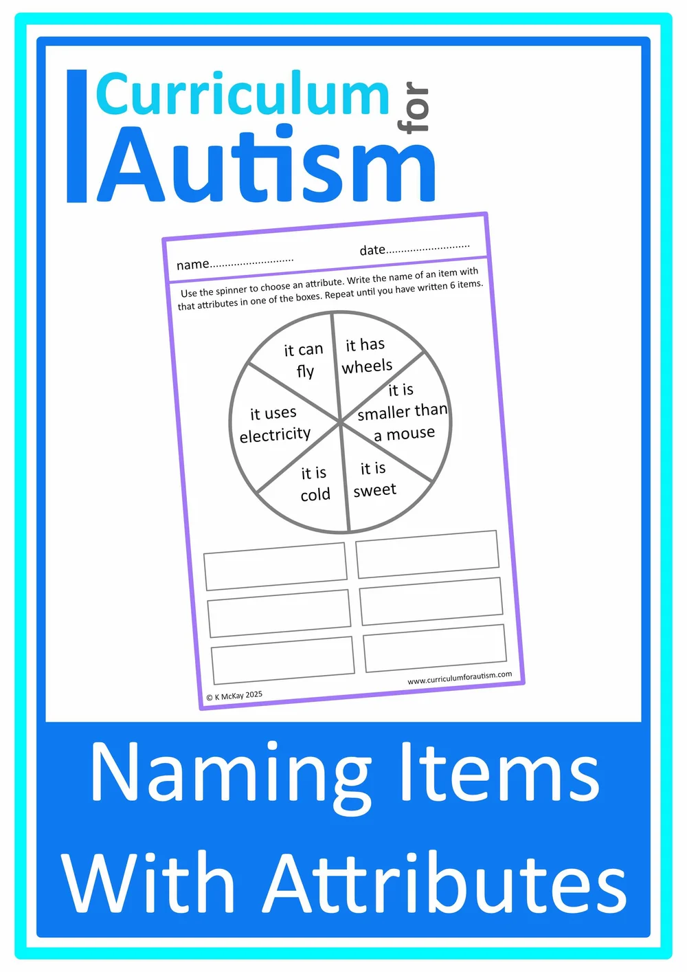 Describe Items with Adjectives Vocabulary Worksheets Autism Special ...