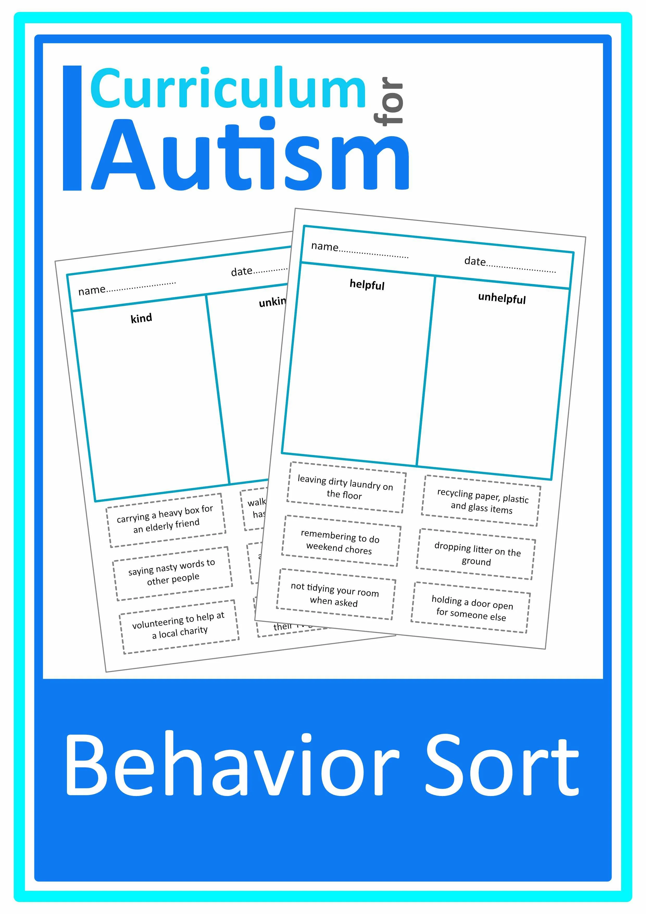 Autism Social Skills Good Manners I Can Worksheets Special Education ...