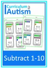 Subtraction 1-10 Large Print Worksheets Autism Math — Curriculum For Autism