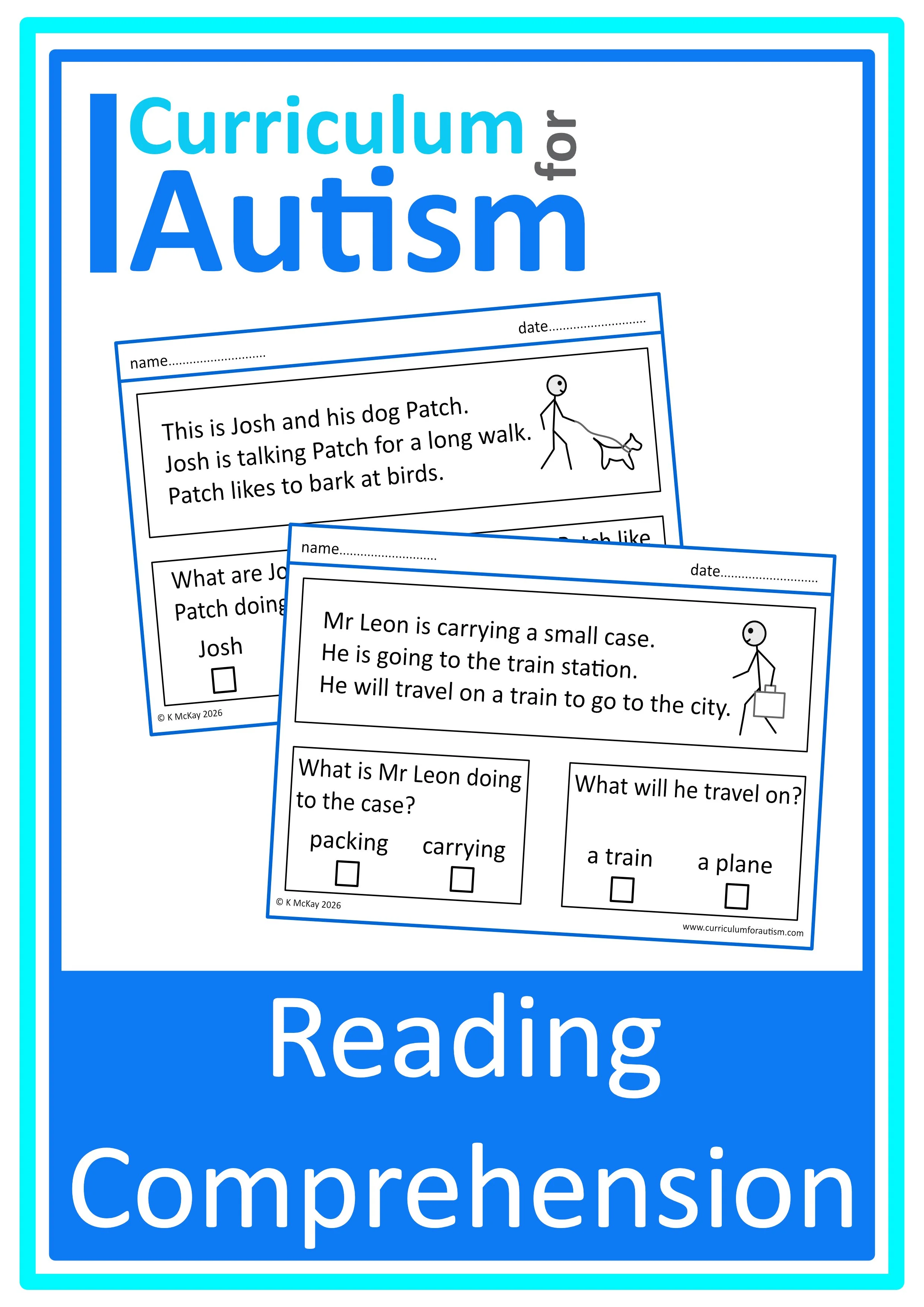 Sentence Level Reading Comprehension Mats Autism Special Education ...
