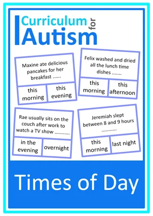 Complete the Sentences Reading Comprehension Worksheets Autism Special ...