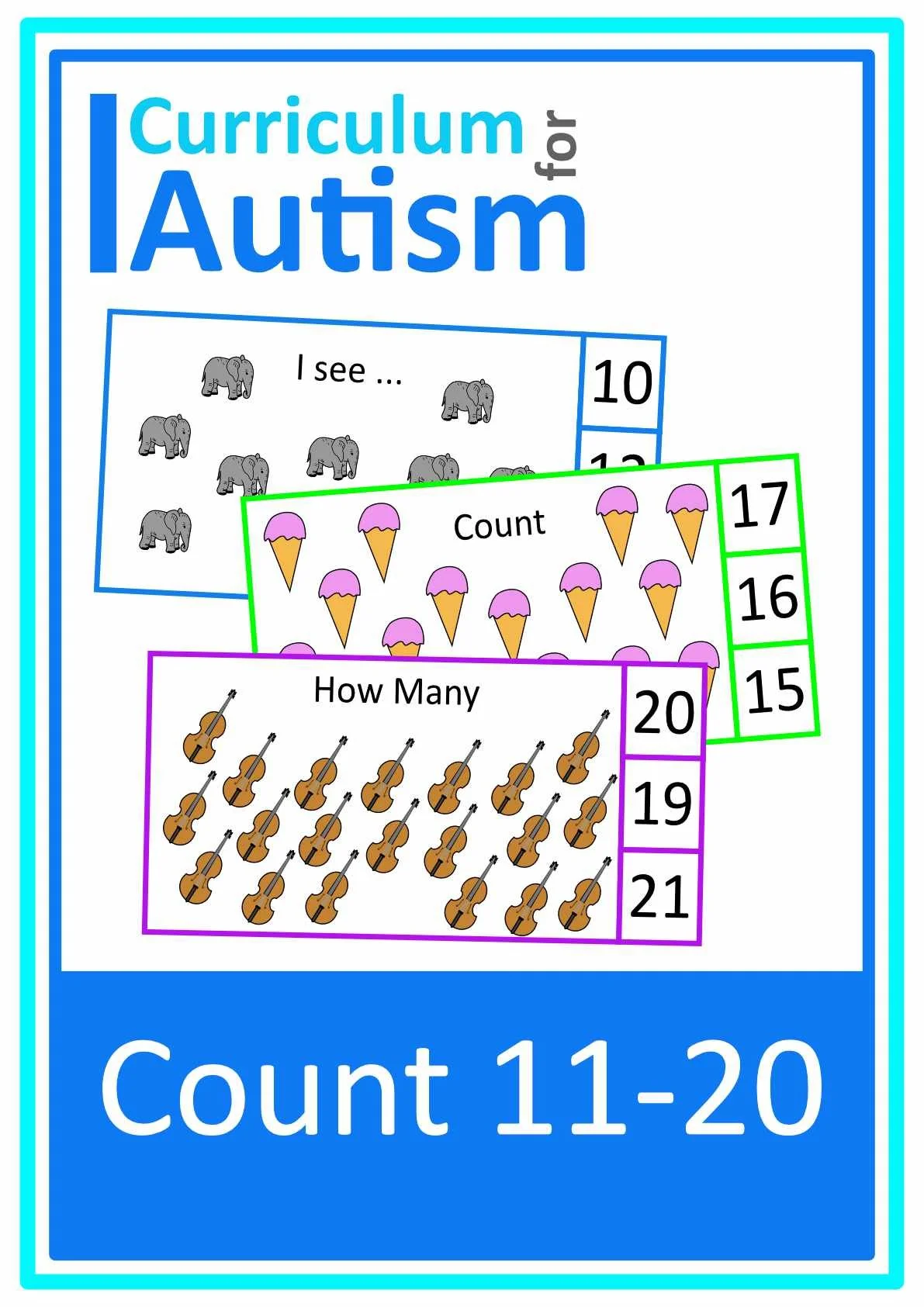 Count 1-20 Garden Theme Clip Cards Autism Special Education ...