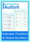 Converting Fractions Mixed Numbers Decimals & Percent Worksheets Autism ...