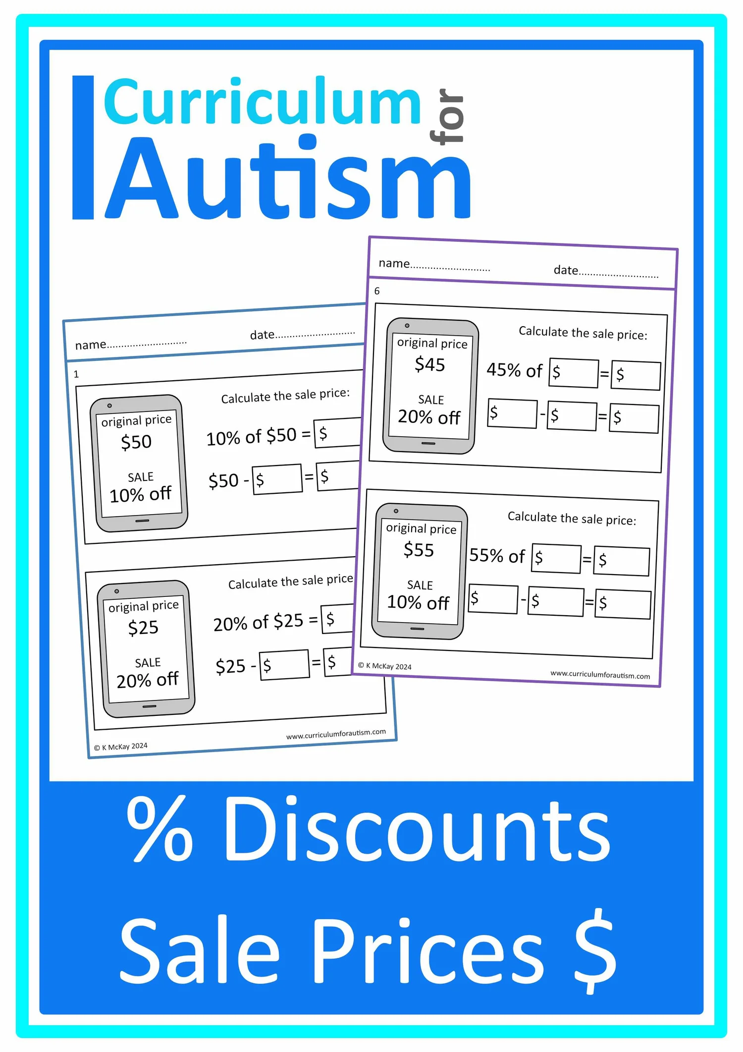 Converting Decimals & Percents Simplified Cards Autism Special ...