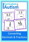 Converting Fractions Mixed Numbers Worksheets Autism Special Education ...