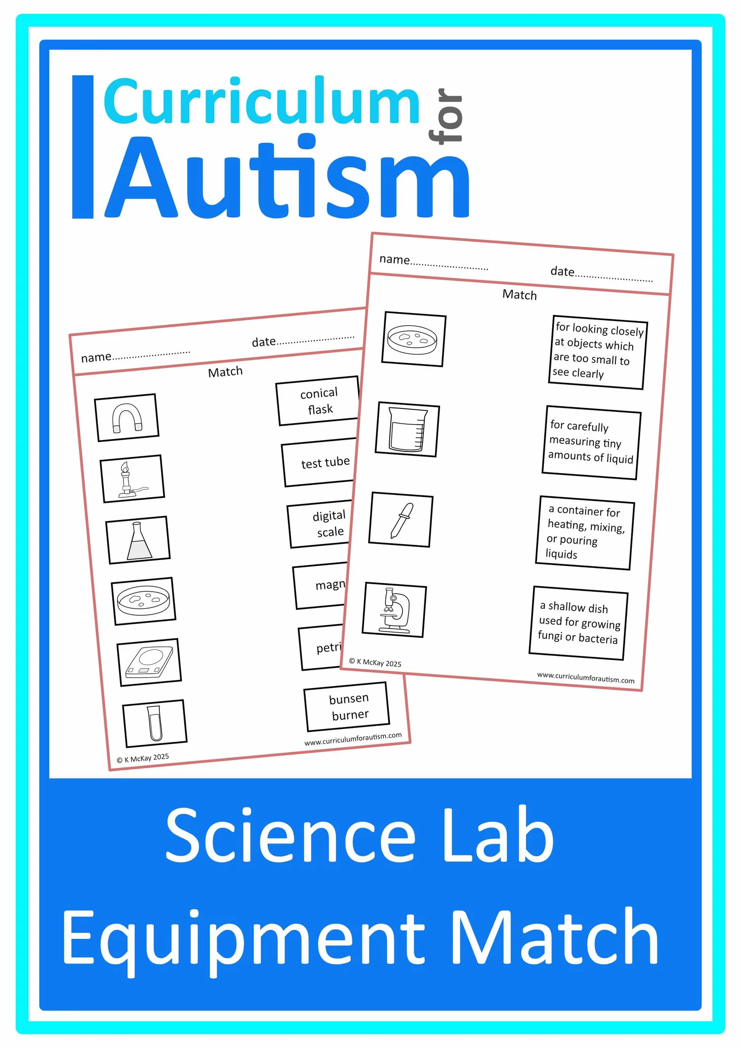 Autism Science Lessons Lab Equipment Vocabulary Yes No Cards Special ...