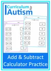 Large Print Addition & Subtraction 1-10 Worksheets Autism Special ...