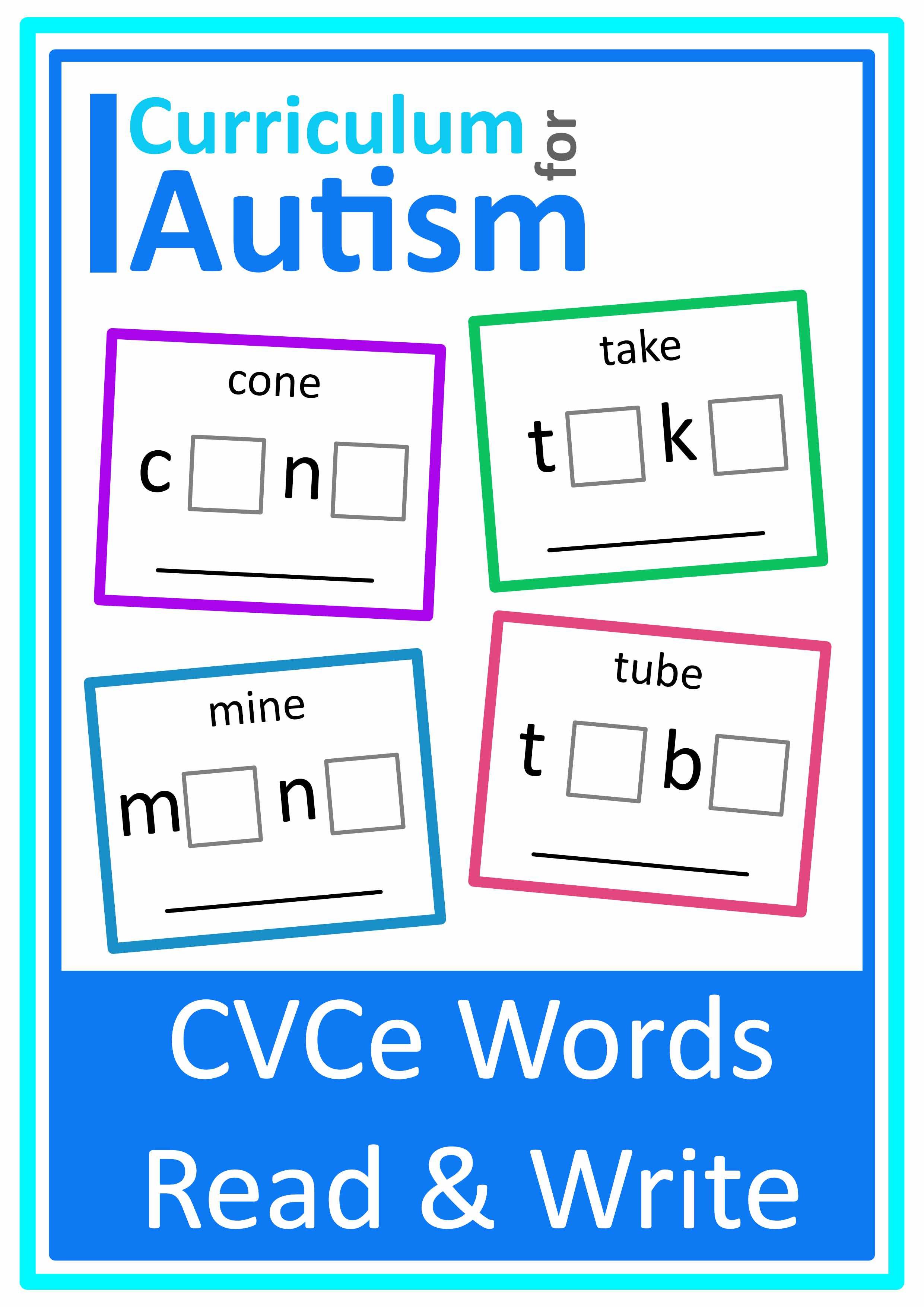 Beginning Consonant Blends & Digraphs Spelling Words Cards Autism ...