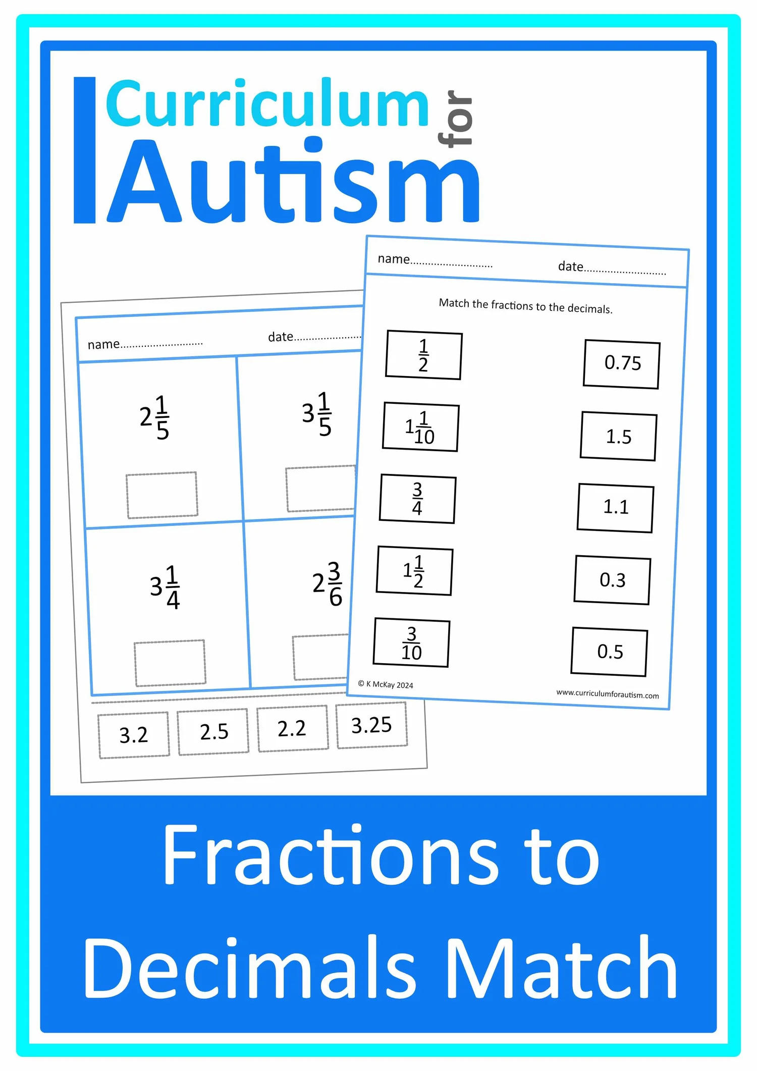 Fractions of Shapes Cut Paste Worksheets Autism Special Education ...