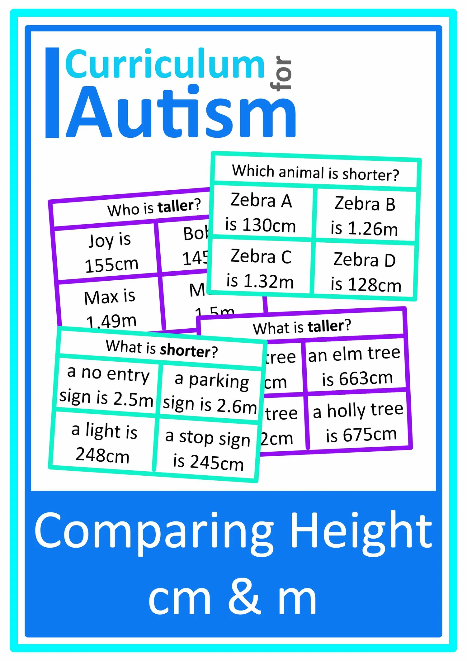 Heavier Or Lighter Introduction To Measurement Clip Cards Autism ...